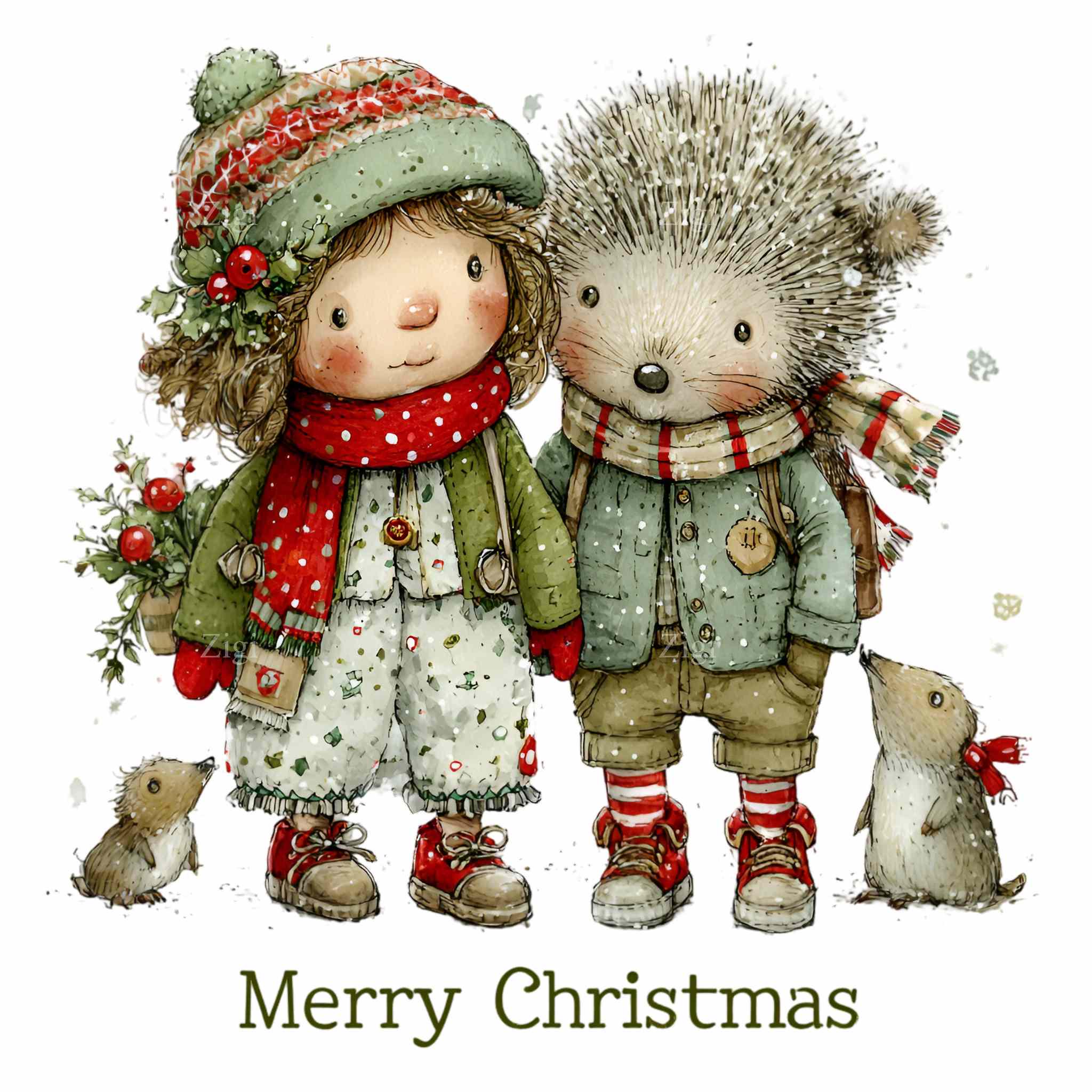 17 PNG Christmas Kids Clipart – Holiday Character PNG – Rustic Winter ...