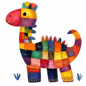 15 Cute Dinosaur PNG Clipart - Hand-painted Whimsical Style - Vibrant ...