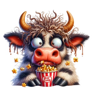 Comics Cow Eating Popcorn Clipart, 10 PNG Funny Farm Animal Cartoon ...