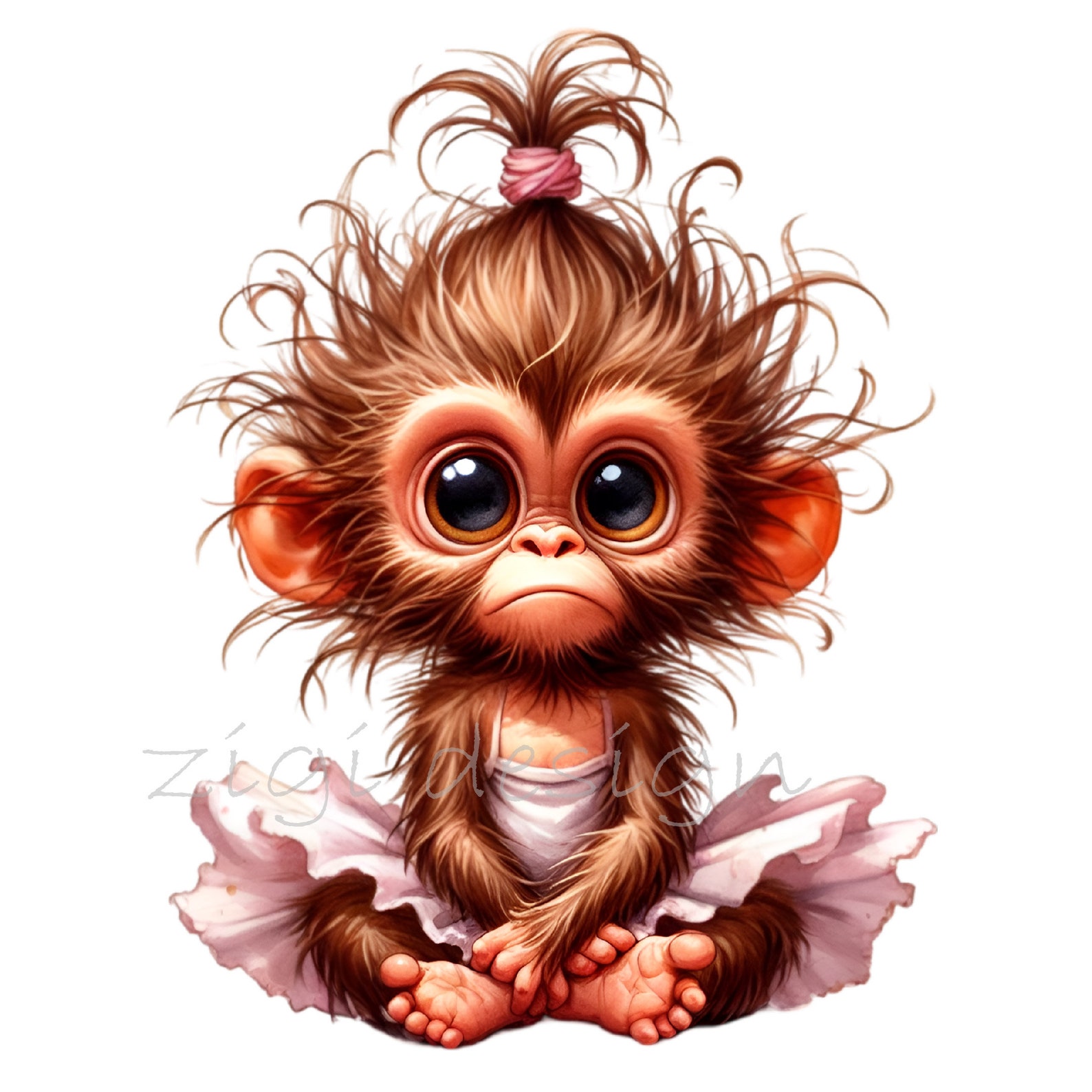 Monkey Ballerina Clipart, Chimpanzee Clip Art, 15 PNG Ballet Dancer ...