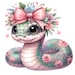12 PNG Snake Clipart, Floral Serpent With Bow Flowers, Elegant Fantasy ...