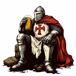 20 PNG Medieval Knight Drinking Beer PNG Clipart, Templar Warrior With ...