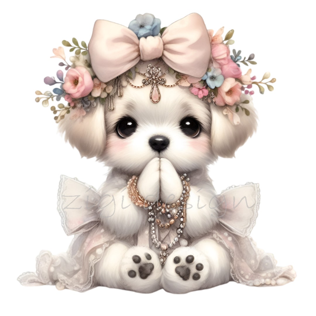 12 PNG Puppy Baptism Praying Dog, Girl Christening Religious Nursery - Etsy