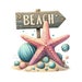 14 PNG Starfish Beach Sign Ocean Sea Waves Clipart - Etsy