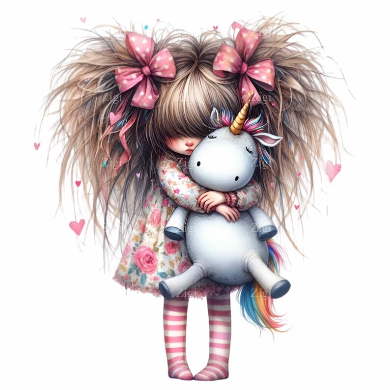 15 PNG Girl With Unicorn Clipart – Pastel Hug Png – Cute Art for ...