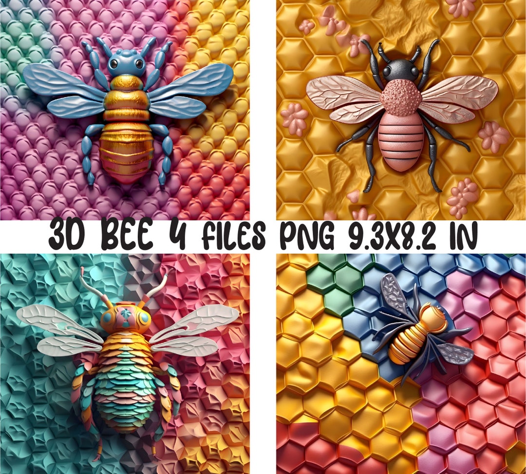 3D Puffy Bumblebee PNG Clipart Rainbow Inflated Sublimation - Etsy