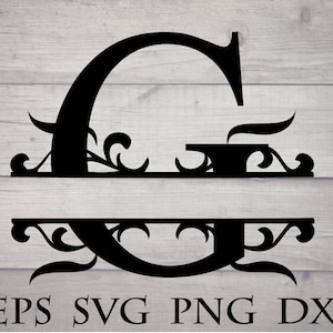 Split Initial Svg, Split Letter G Monogram Svg Split Monogram Font Svg ...