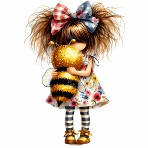 10 PNG Girl Hugging Bee PNG Clipart | Cute Child and Bumblebee ...
