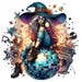 12 Disco Witch PNG – Trendy Halloween Witch Clipart on Mirror Ball With ...