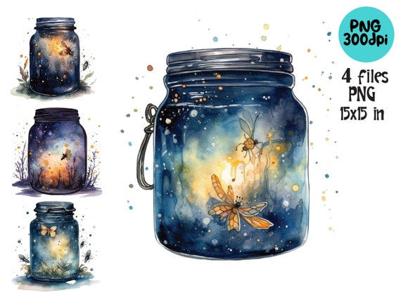 Firefly Mason Jar Clipart
