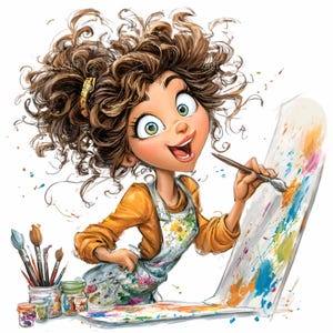 16 PNG Painter Girl Clipart – Artist PNG – Creative Kid Digital for ...