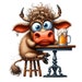 Cow Drinking Beer Comics Animal 15 PNG Funny Beer Lovers Illustration ...
