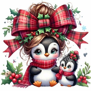 15 PNG Christmas Penguins Clipart – Cute Holiday Couple PNG – Festive ...