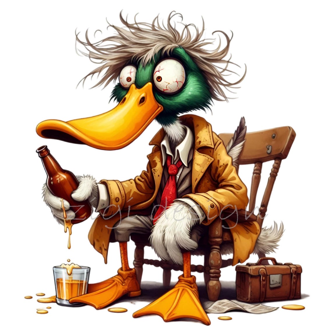15 PNG Drunk Duck Clipart, Funny Mallard Beer, Messy Bird Illustration ...
