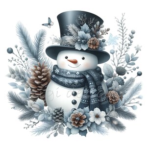 Festive Snowman Clipart PNG, 12 Winter Snowman With Top Hat and ...
