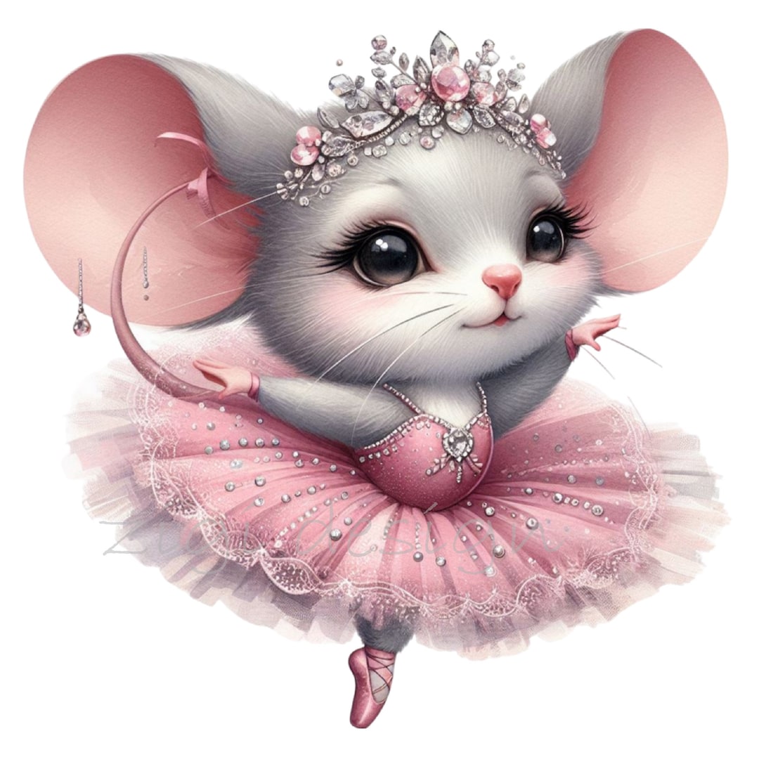 Ballerina Mouse Clipart Adorable Ballet Mouse Illustration 10 PNG - Etsy