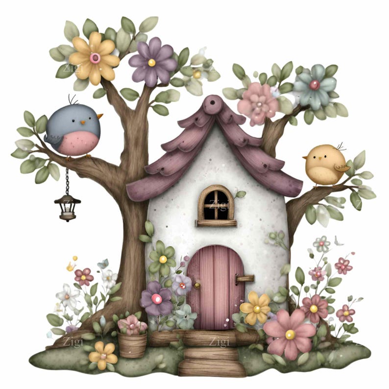 16 PNG Aesthetic Birdhouse Clipart – Cute Bird House PNG – Pastel ...