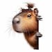 12 Capybara Peeking PNG Clipart, Whimsical Capybara With Top Knot ...