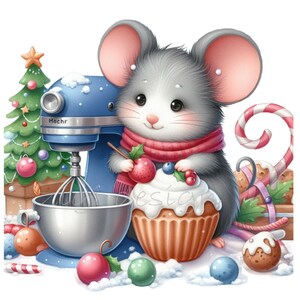 Bakery Clipart Set 20 PNG Mouse Baking Cake Digital Download for Crafts ...