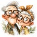 10 PNG Cute Elderly Couple Clipart – Grandpa & Grandma PNG – Whimsical ...