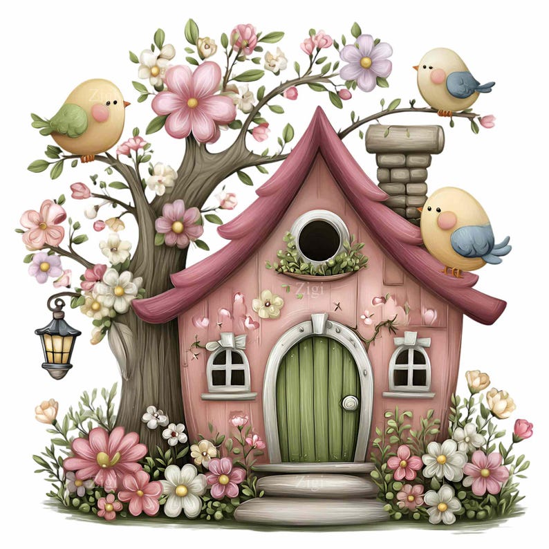 16 PNG Aesthetic Birdhouse Clipart – Cute Bird House PNG – Pastel ...