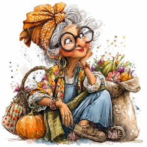 10 PNG Grandma Gardener Pumpkin Fall Harvest Sublimation Craft - Etsy