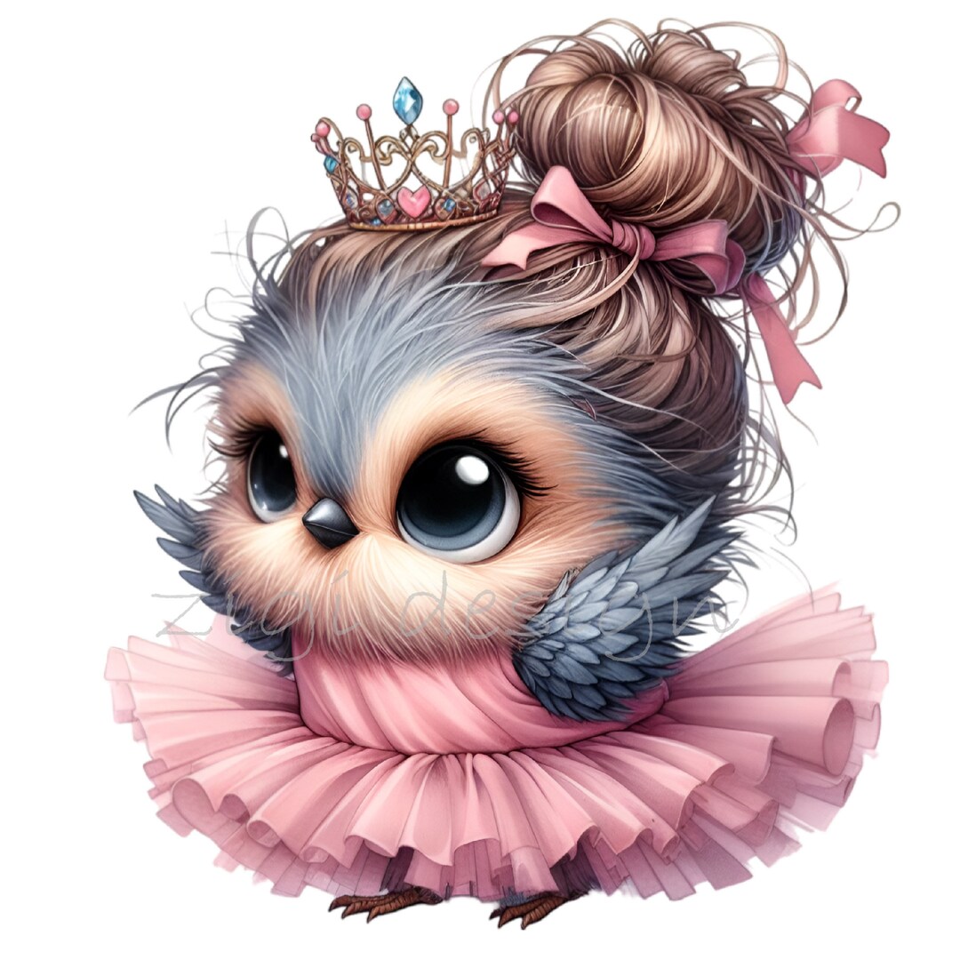 10 PNG Ballerina Owl PNG Clipart – Crown Tutu Bird Illustration ...