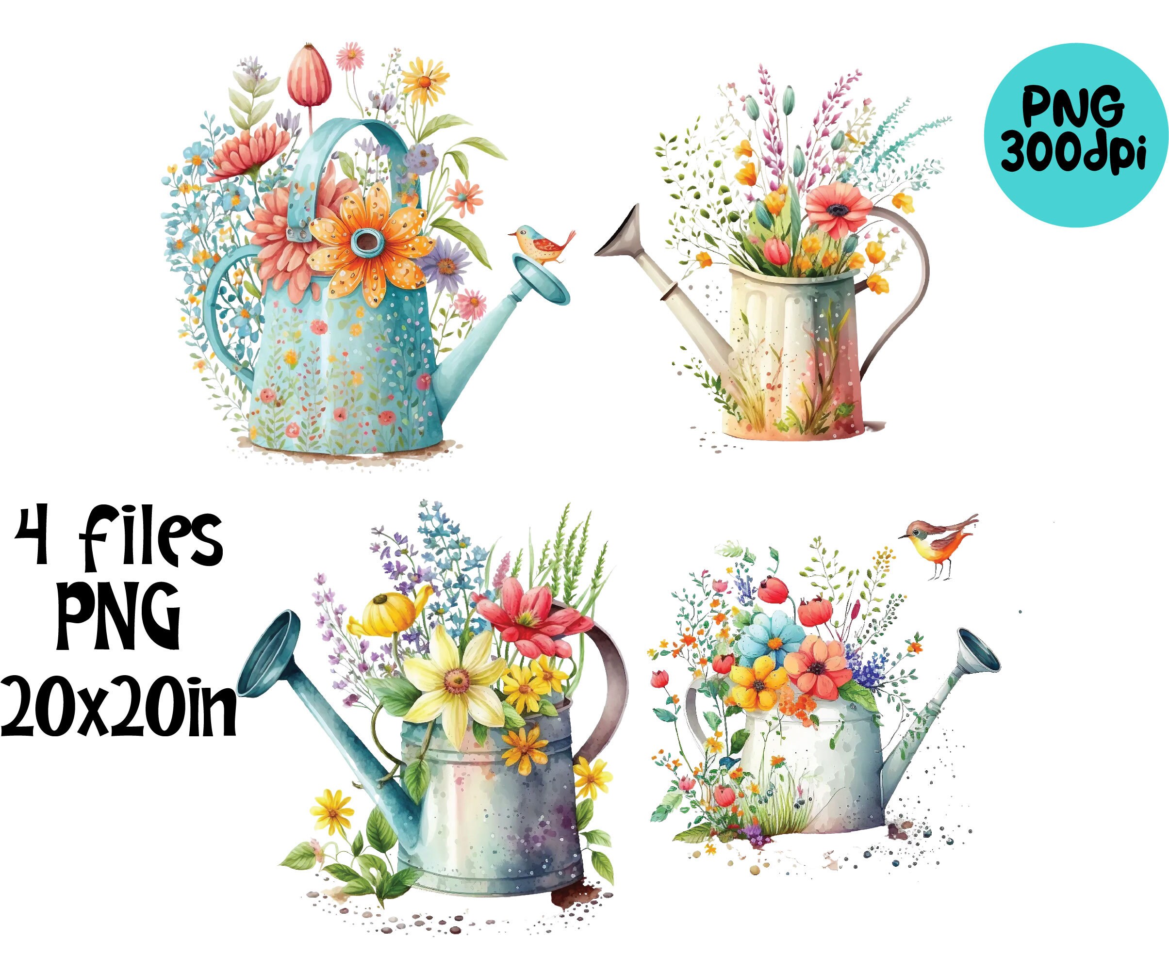 Vintage Watering Can Clip Art