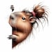 12 Capybara Peeking PNG Clipart, Whimsical Capybara With Top Knot ...
