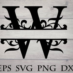 Split Initial Svg Split Letter W Monogram Svg - Split Monogram Font Svg ...