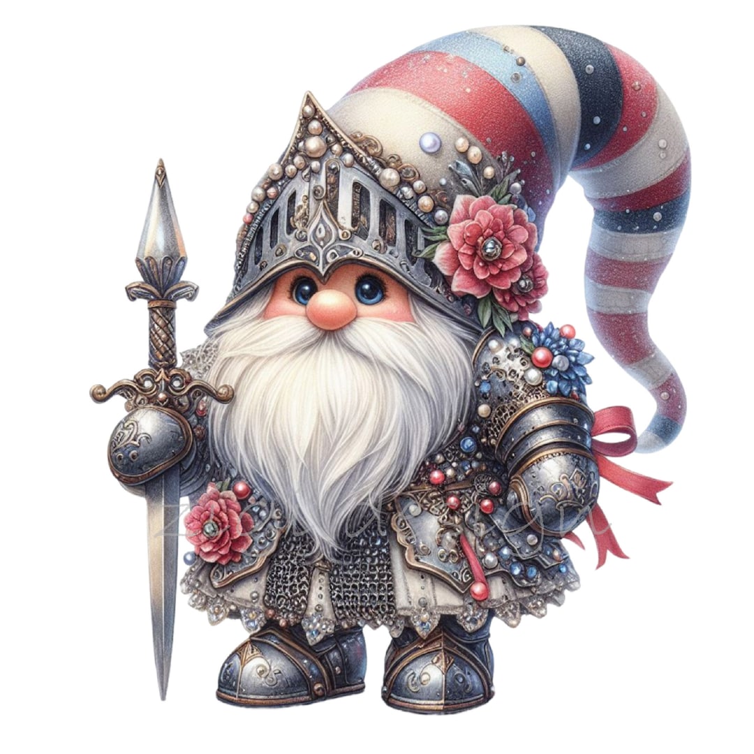 Knight Clipart, Gnome Clip Art, 15 PNG Medieval Prince Watercolor, Junk ...