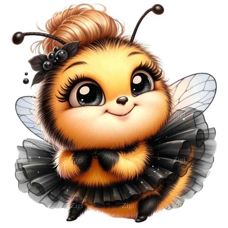 10 PNG Cute Bumblebee Ballerina – Adorable Bee Clipart PNG – Perfect ...