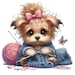 Puppy Clipart, 15 PNG Yarn Ball Dog Knitting Clipart, Crochet Clipart ...