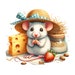 Cheese Clipart, Mouse Clip Art, 12 PNG Mouse Cheese Watercolor, Junk ...