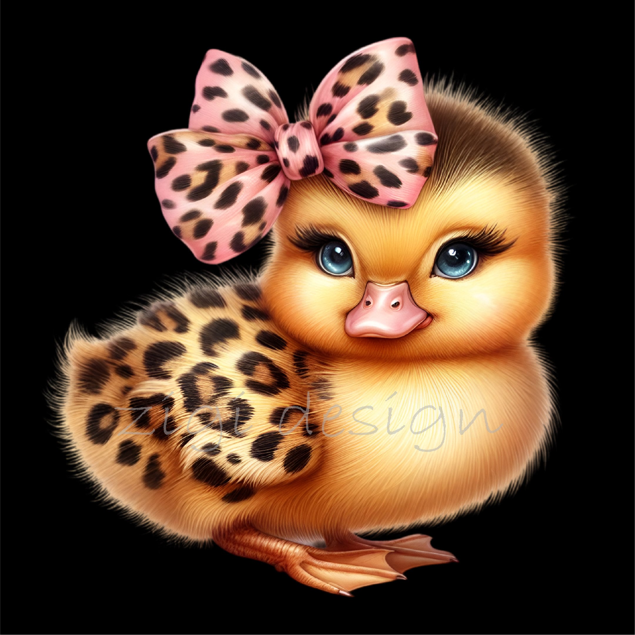 10 PNG Leopard Duckling – Baby Duck Clipart With Pink Bow for Kids ...