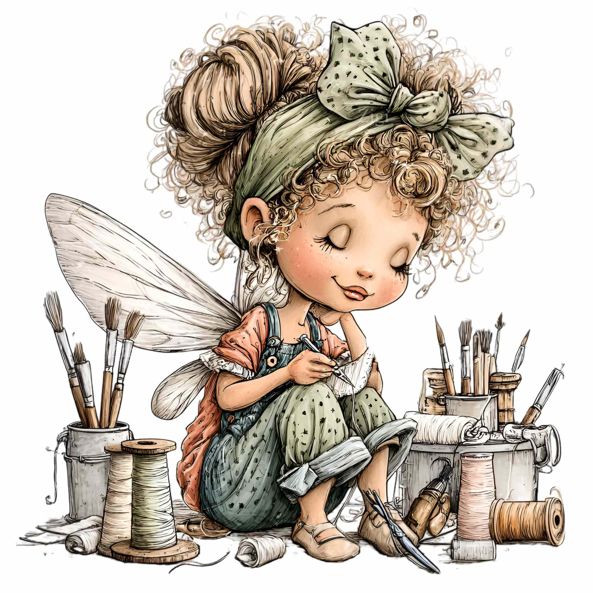 15 PNG Thread Spool Clipart – Sewing Fairy PNG – Cute Craft Art for ...