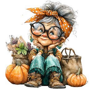 10 PNG Grandma Gardener Pumpkin Fall Harvest Sublimation Craft - Etsy