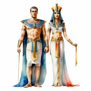 Ancient Egyptian Pharaoh and Queen PNG Clipart, 12 Pyramids ...