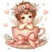 15 PNG Teacup Angel – Valentine Cupid Illustration With Floral Crown ...