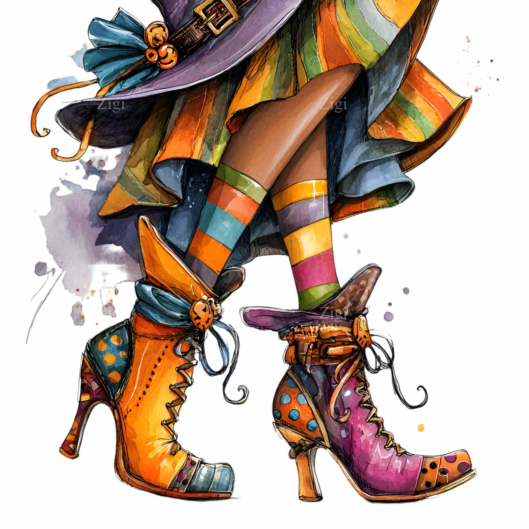 14 PNG Witch Shoes Clipart – Colorful Heels PNG – Funky Halloween ...