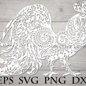 Zentangle Rooster Svg - Etsy UK