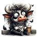12 PNG Gothic Cow Clipart – Punk Cow PNG – Funny Edgy Animal Art for ...