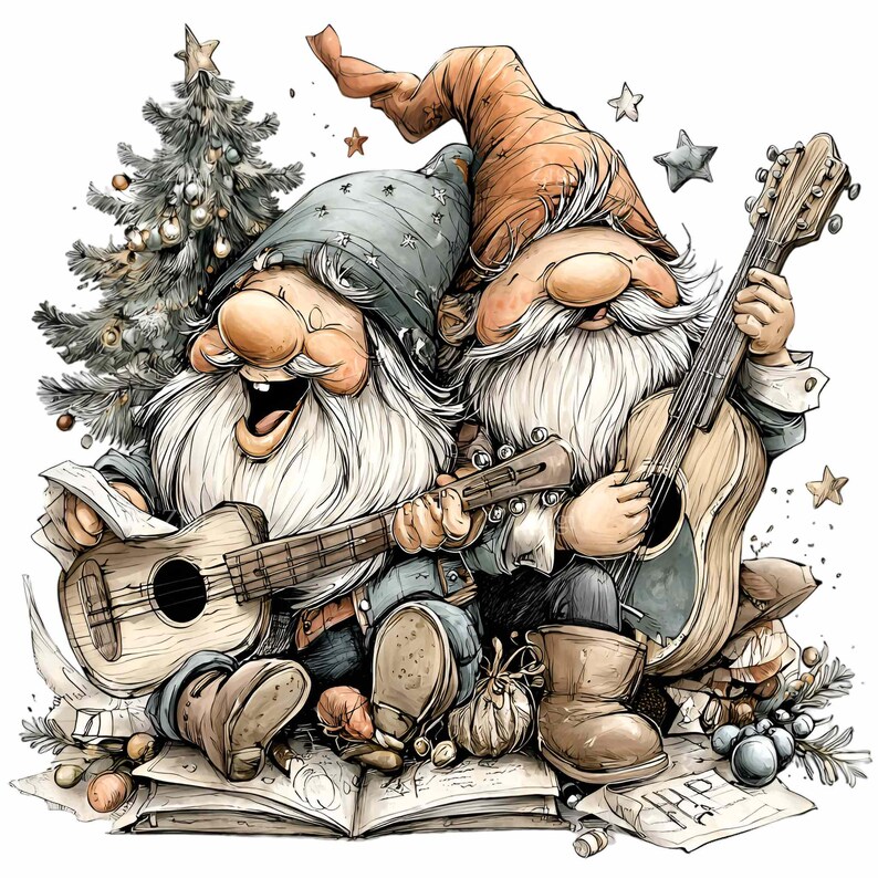 10 PNG Winter Caroling Gnomes – PNG Clipart – Holiday Crafts, Christmas ...