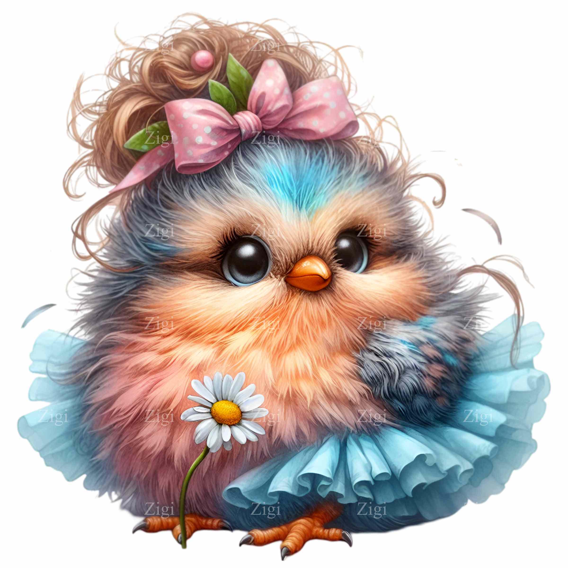 10 PNG Baby Chick Clipart – Spring Bird Illustration With Bow, Nursery ...