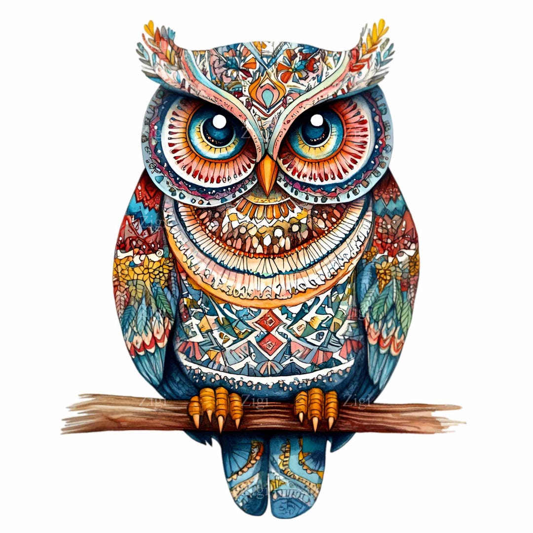 14 Decorative Owl PNG Clipart - Intricate Whimsical Owl Digital Art ...
