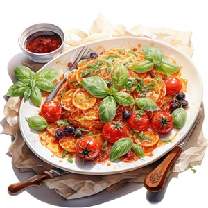 Italian Food Clipart 16 PNG, Watercolor Pasta Cooking Italy Clip Art ...