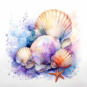 17 JPEG Seashell and Starfish Clipart JPEG – Vibrant Ocean-themed ...
