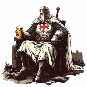 20 PNG Medieval Knight Drinking Beer PNG Clipart, Templar Warrior With Mug in Armor and Cape ...