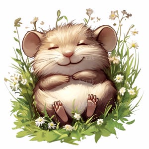 12 Sleeping Mouse PNG Clipart - Digital Download of Relaxed Mouse in ...