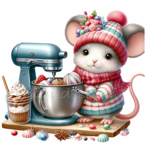 Bakery Clipart Set 20 PNG Mouse Baking Cake Digital Download for Crafts ...